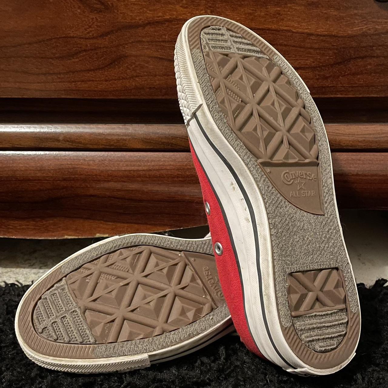 Red Converse ⛧ ⋆ Light scuff marks on the white... - Depop