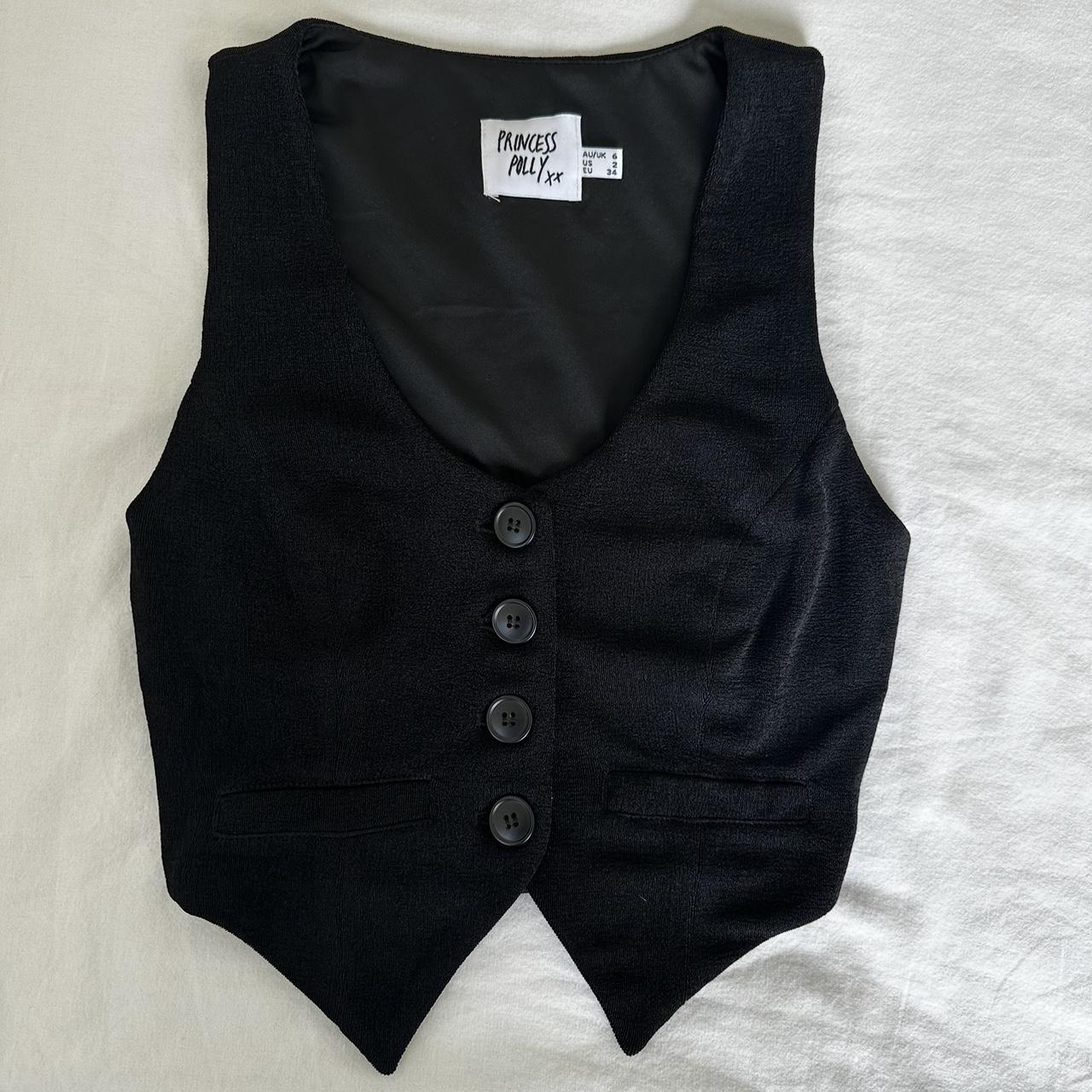 Princess Polly Women's Black Gilet | Depop