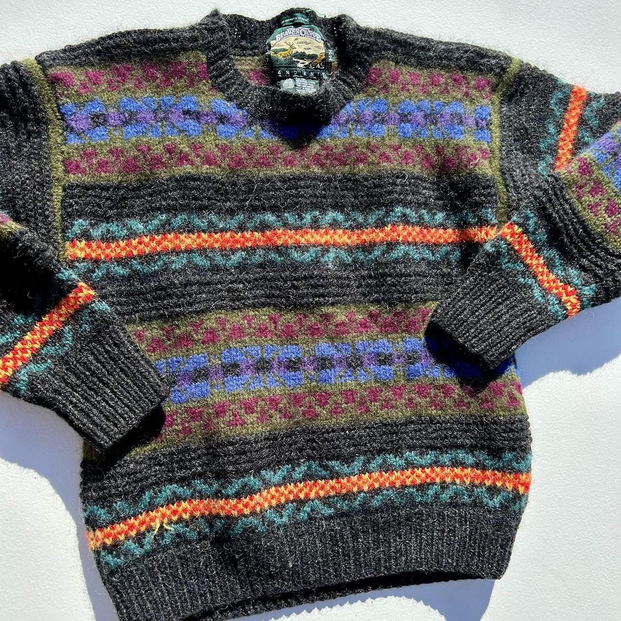 Vintage Beaver Canoe grandpa sweater Amazing... - Depop