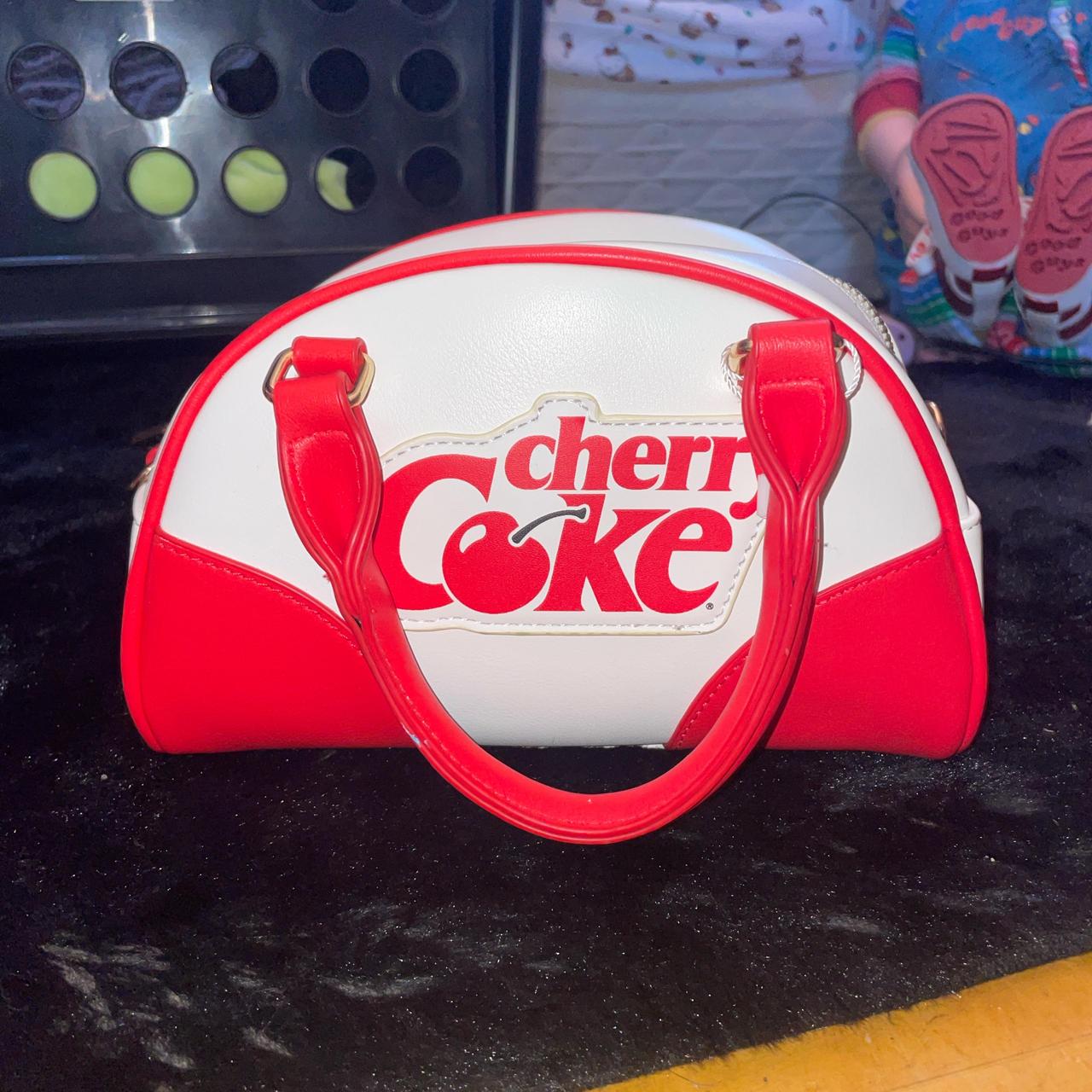 Red and white petite Cherry Coke purse from... | Depop