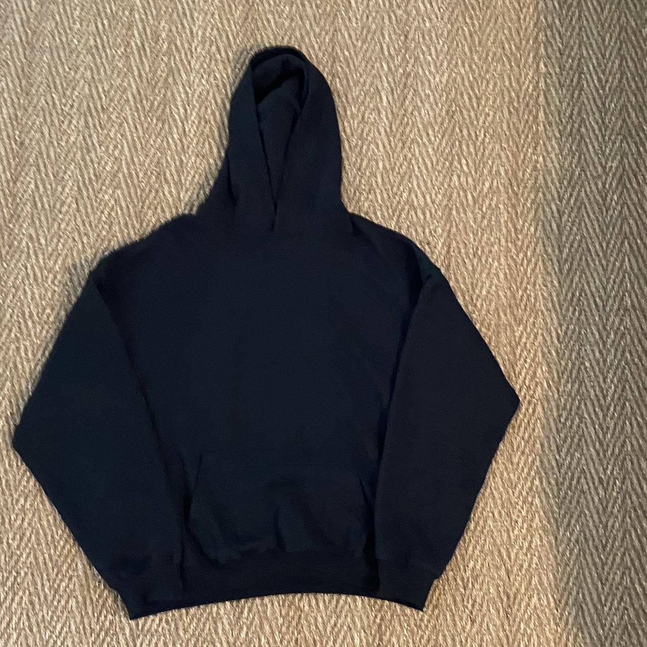 Mnml all black hoodie Barely worn Size L #black... - Depop