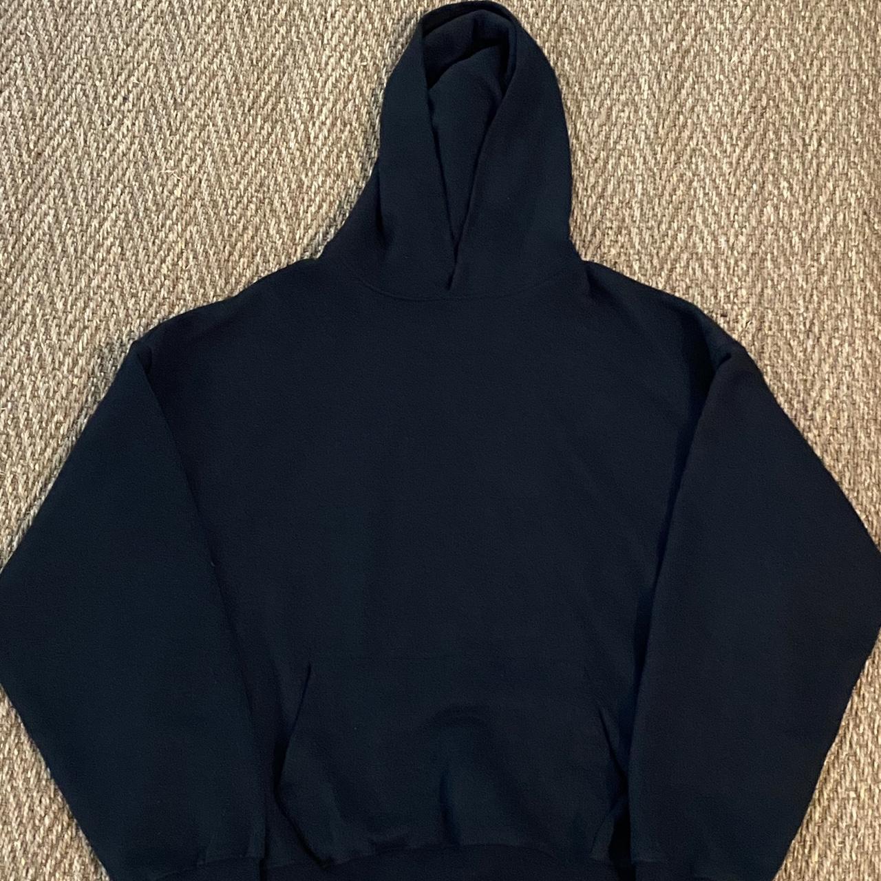 Mnml all black hoodie Barely worn Size L #black... - Depop