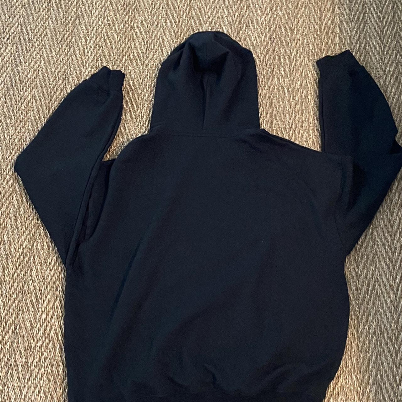 Mnml all black hoodie Barely worn Size L #black... - Depop