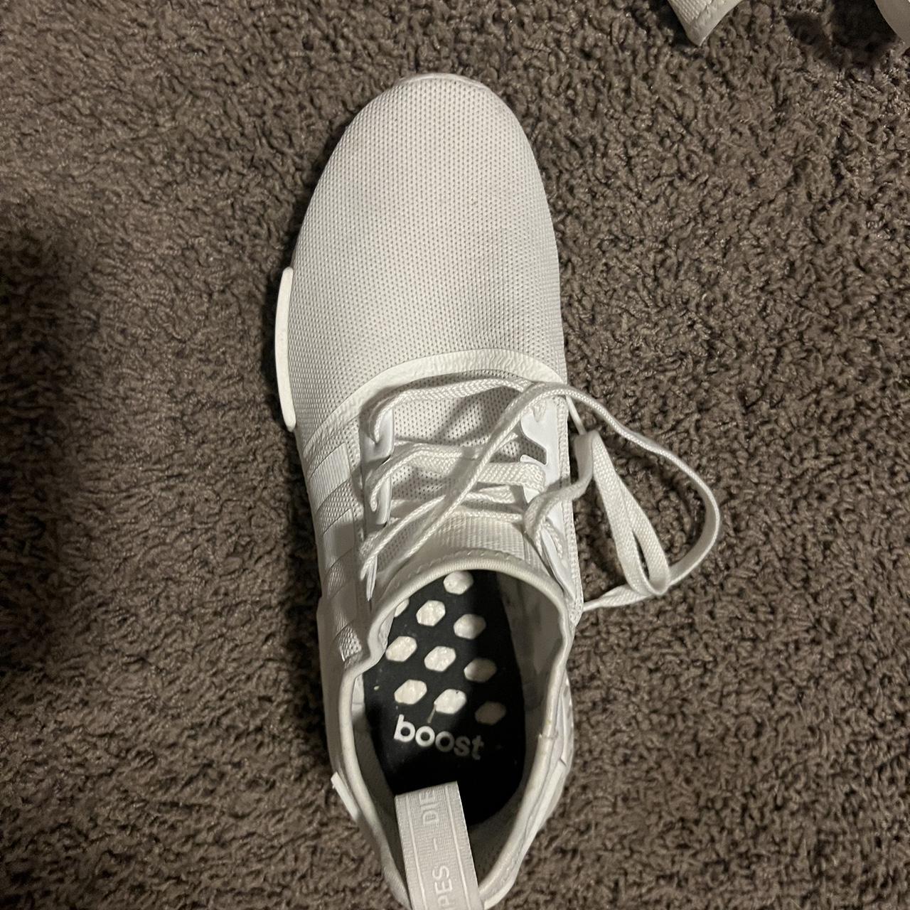 Adidas triple white NMD. US 12. No box, no insoles - Depop