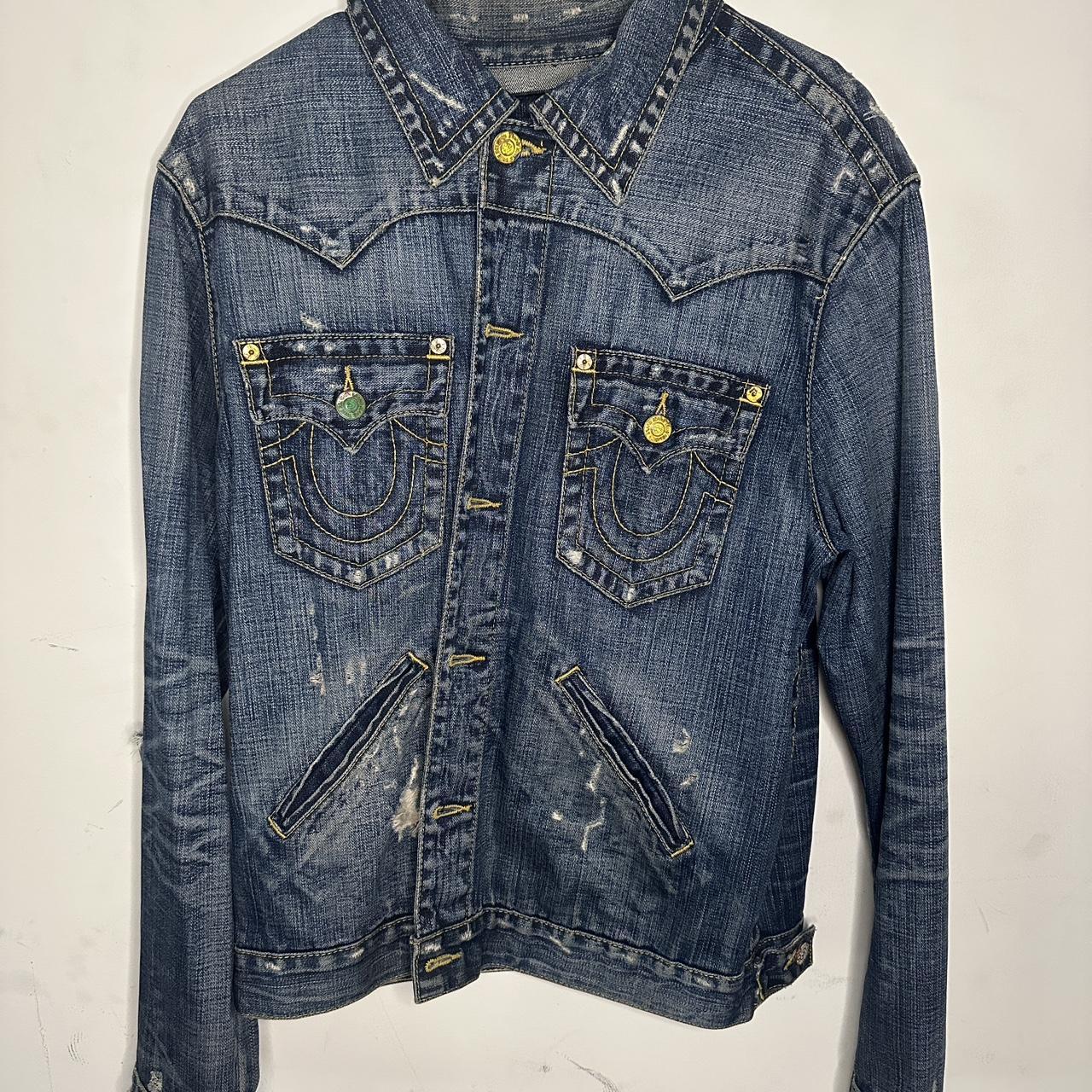 True Religion denim jacket Size XL but fits like a L... - Depop