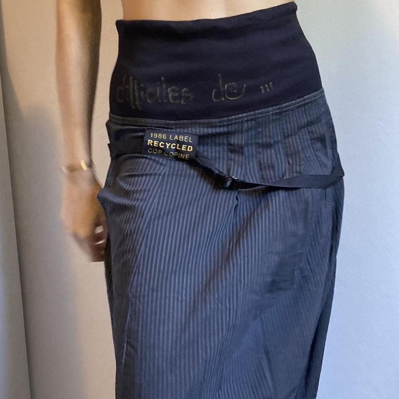 Rare vintage Cop Copine gorpcore grey striped maxi... - Depop