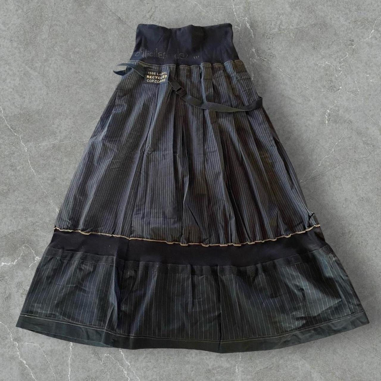 Rare vintage Cop Copine gorpcore grey striped maxi... - Depop