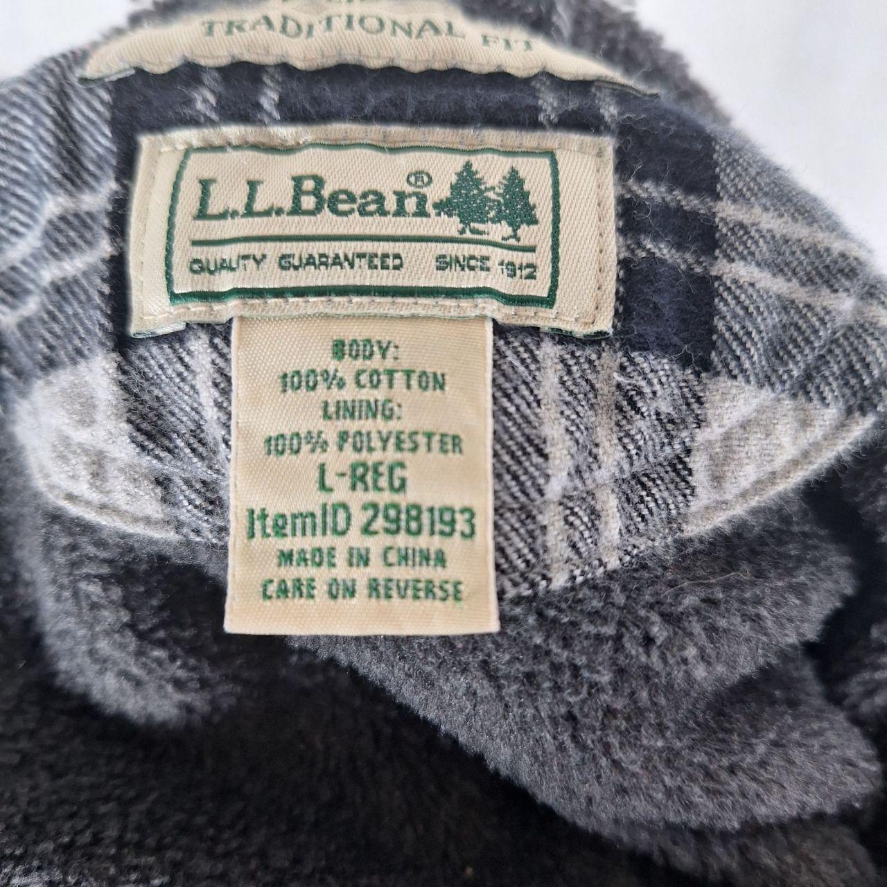 LL Bean Plaid button down light jacket size large... | Depop