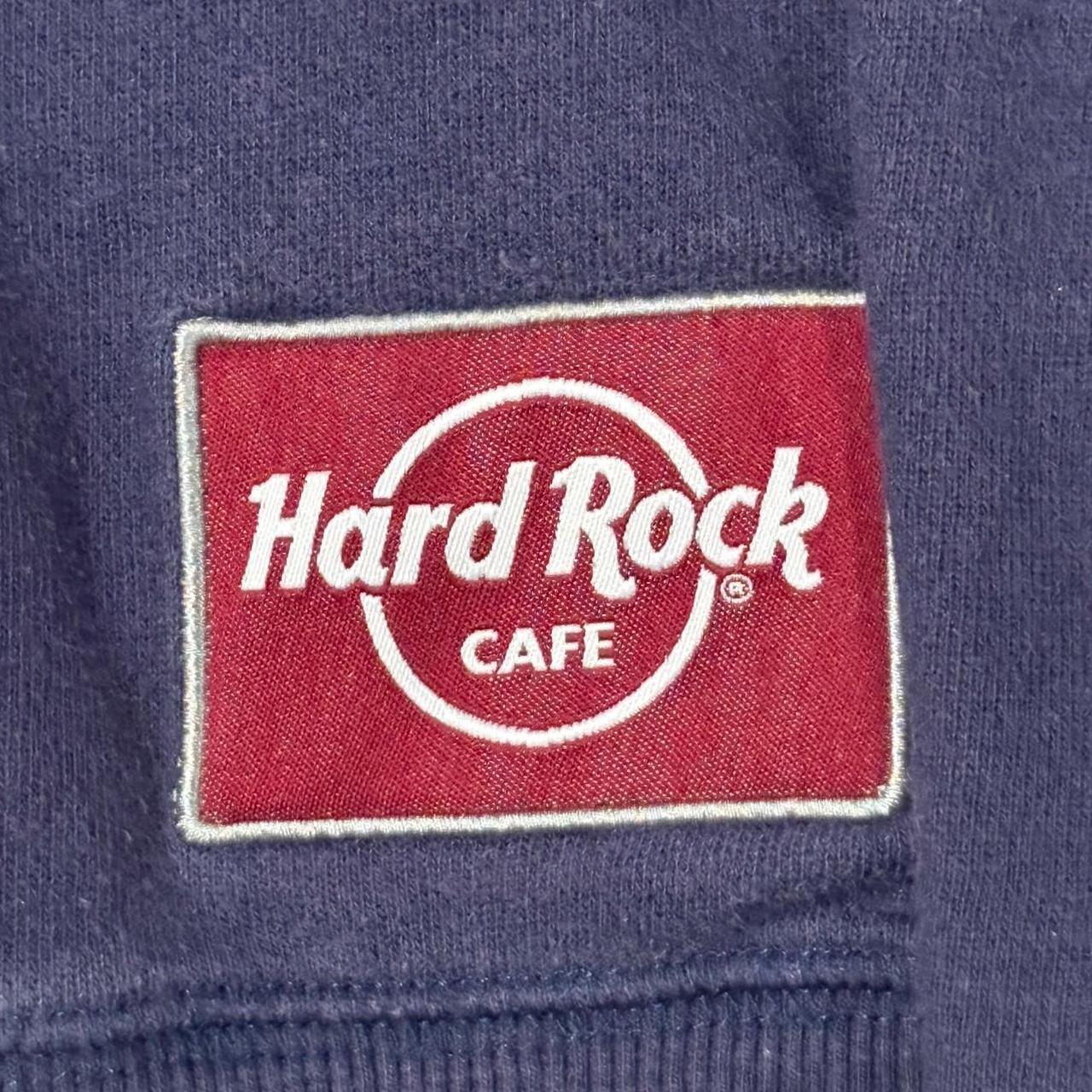 Embroidered Navy Hard Rock Cafe crewneck... | Depop