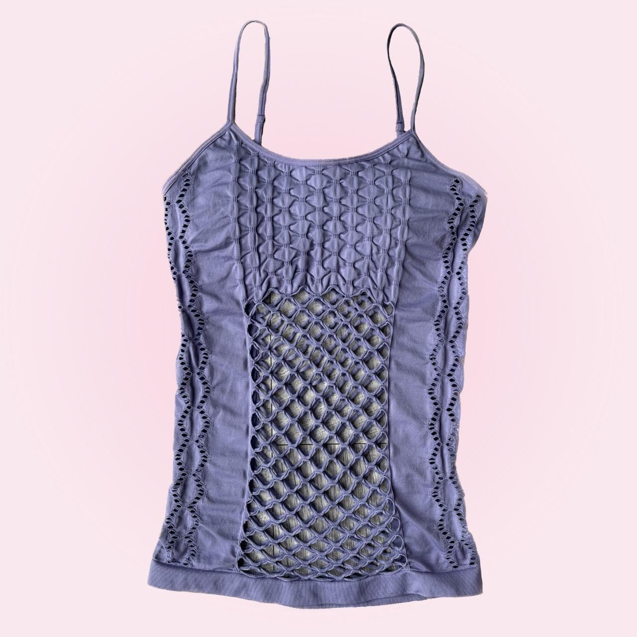 Y2K Sick Fish Net Purple Rave Top💜🌸 Super stretchy,... - Depop