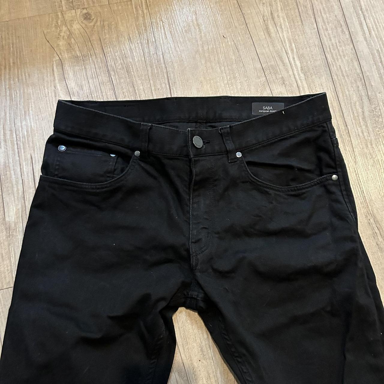 Men’s SABA slim leg black jeans- size 32 Mid-rise... - Depop