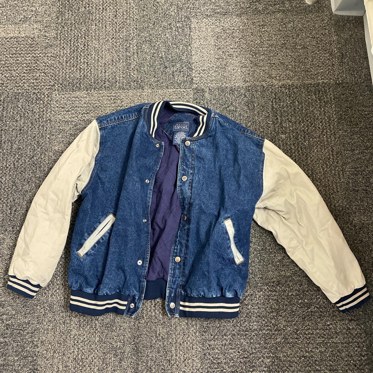 Basic editions varsity jeans jacket - Depop