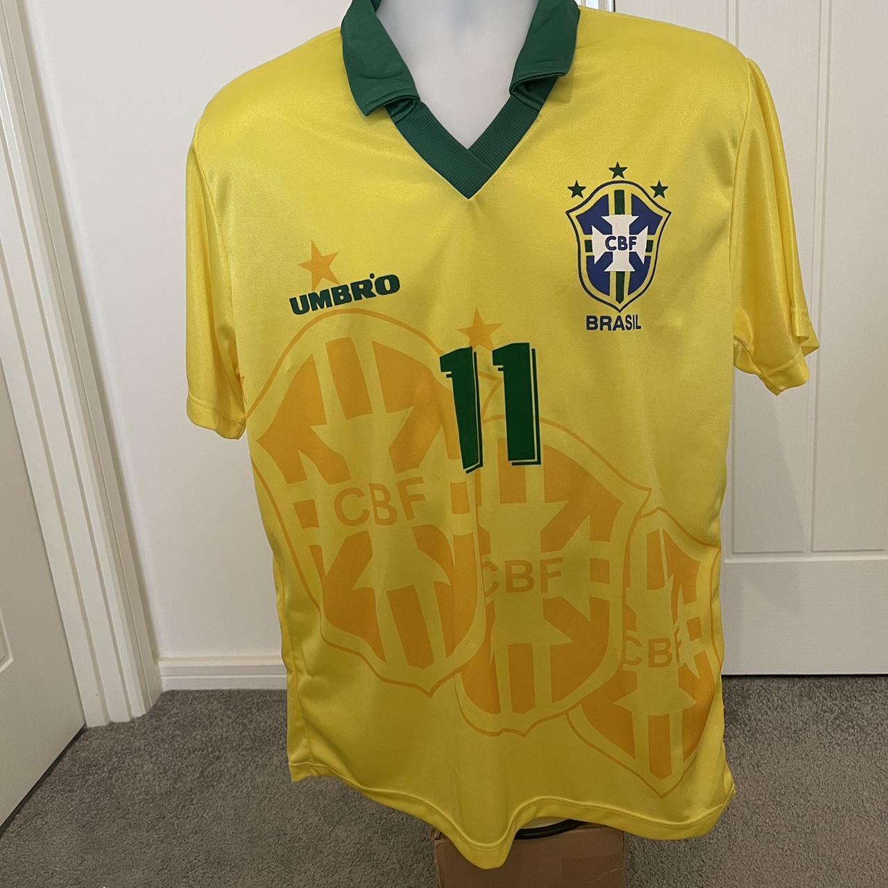 Brazil umbro home football shirt 1994-1997 . Romario... - Depop