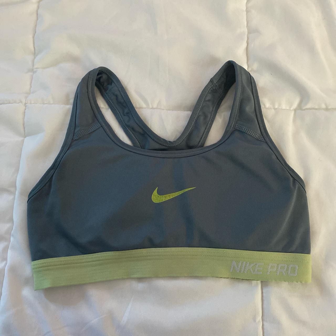 grey and yellow/green Nike sports bra. Comes with... - Depop