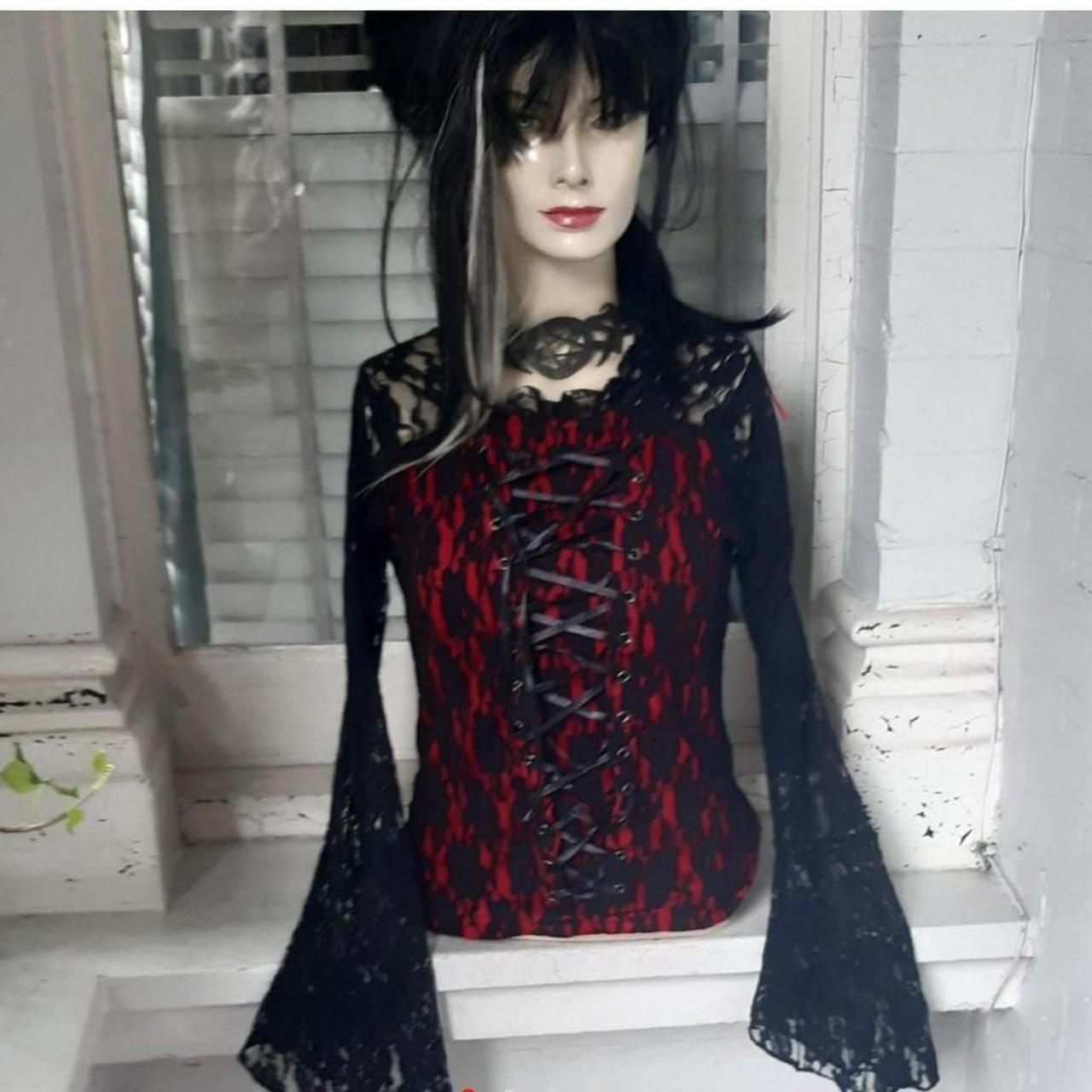 Discontinued Trad Goth/Vampire corset top by... - Depop