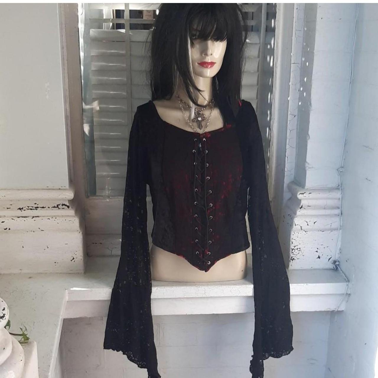 Rare 90s Trad Goth/Vampire banquet top by Dark... - Depop