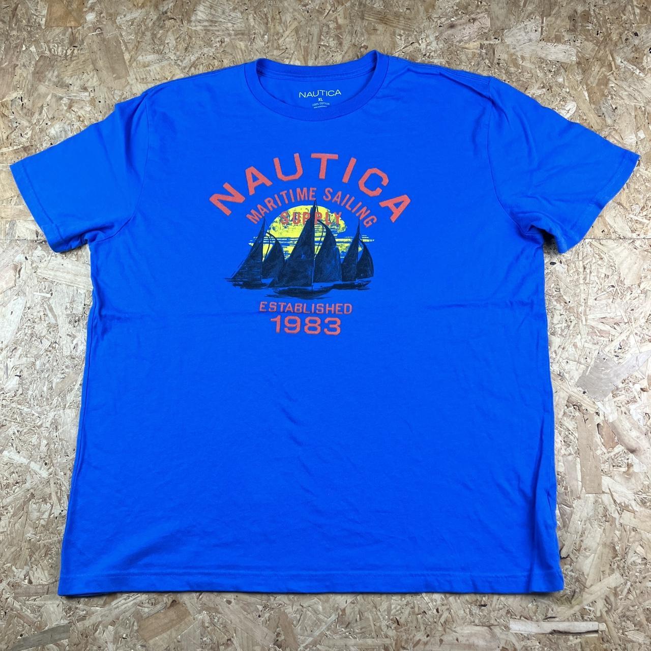 Nautica Men's Blue T-shirt | Depop