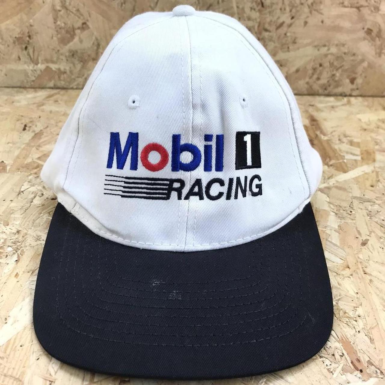 Mobil Vintage Racing Baseball Cap White Hat SnapBack... - Depop