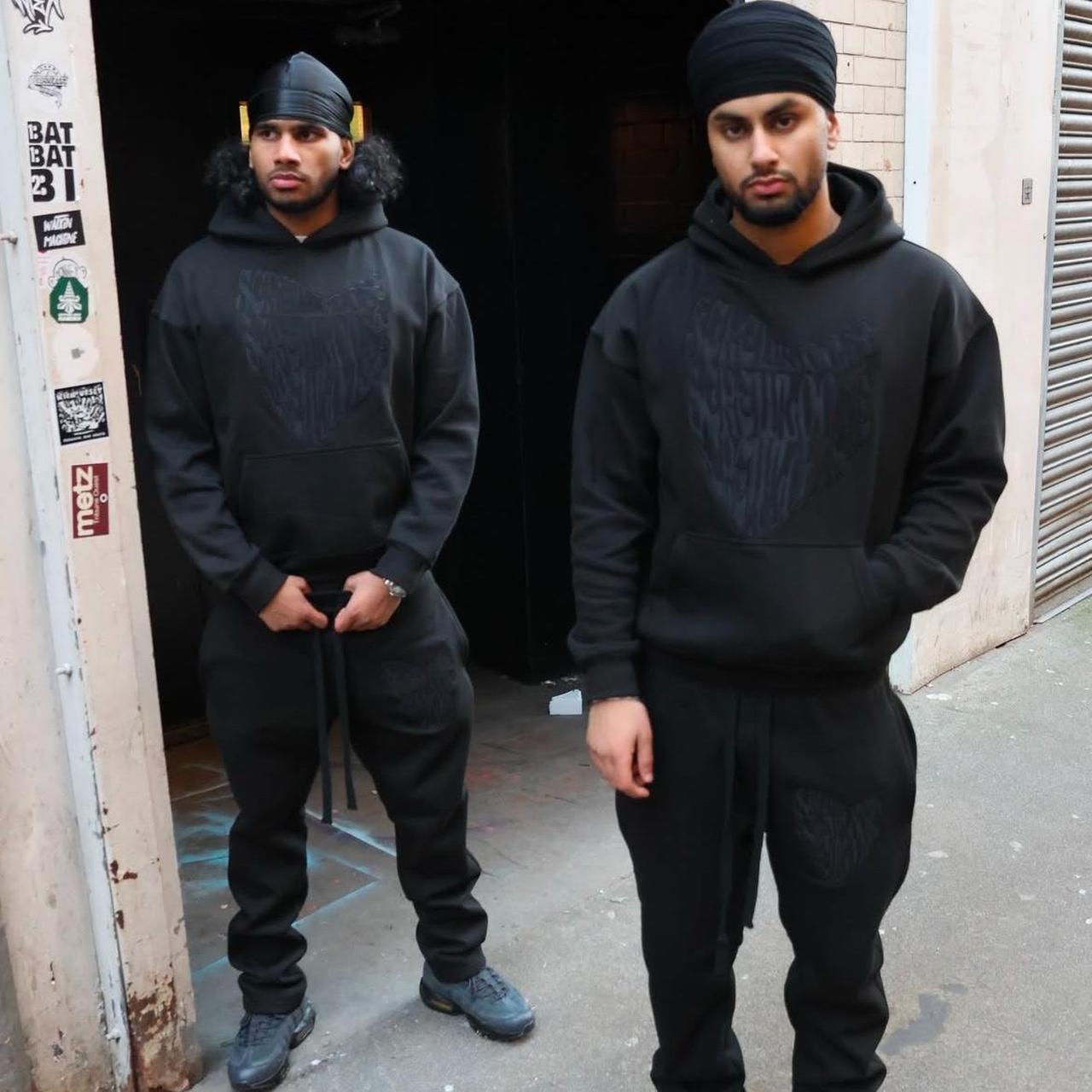 Triple black og screwloose tracksuit Top and... | Depop