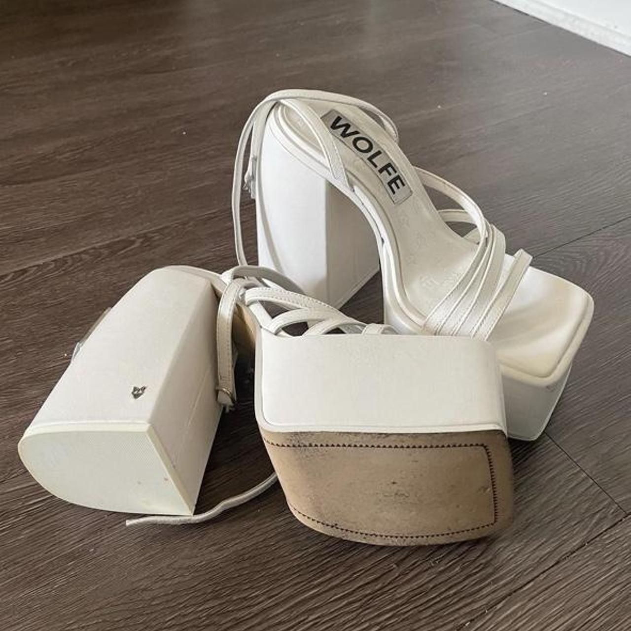 Authentic Naked Wolfe Jada heels in white. Good... - Depop