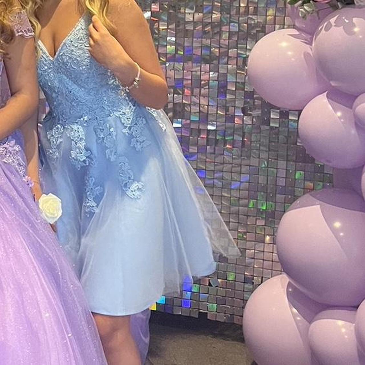 a size small blue dress. only worn once to a... - Depop