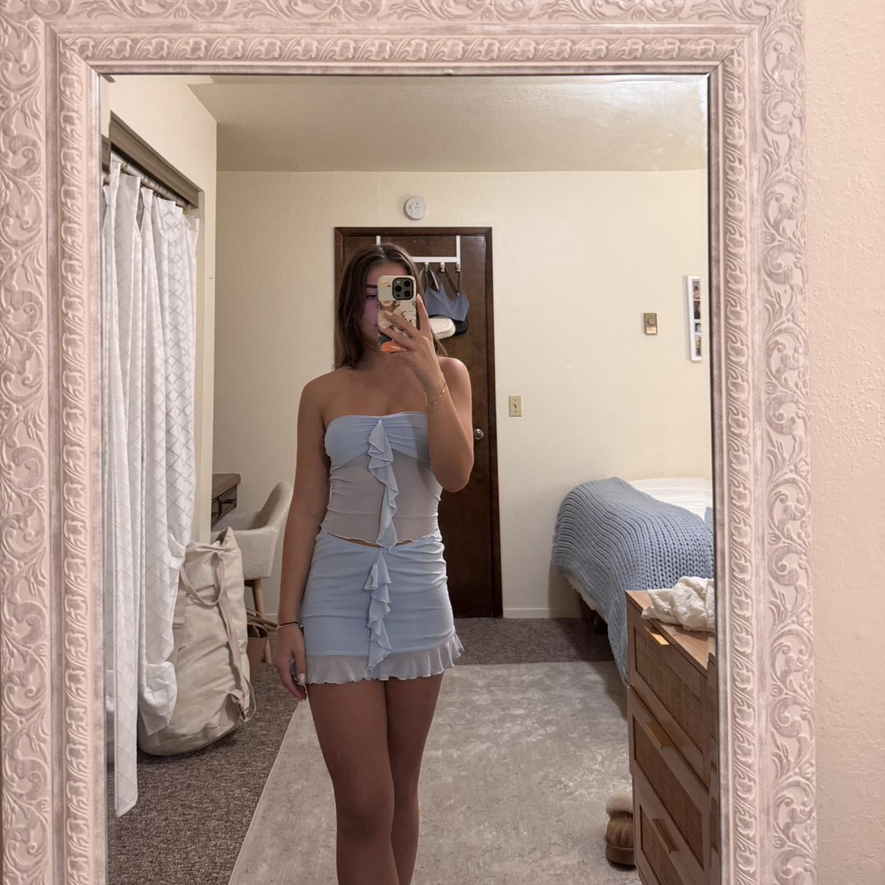 blue ruffle edikted set, new with tags super cute! i... | Depop