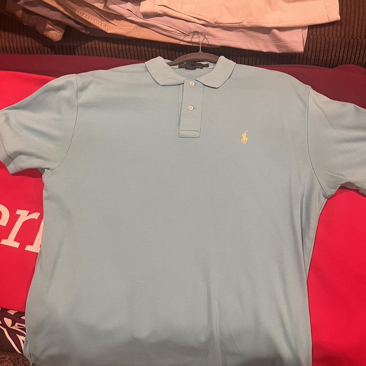 Polo Ralph Lauren Baby Blue Size L, true to... - Depop