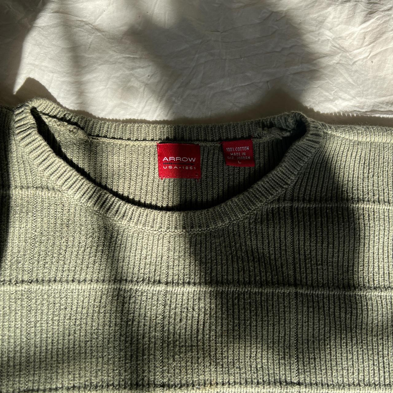 Sage green arrow sweater large. - Depop