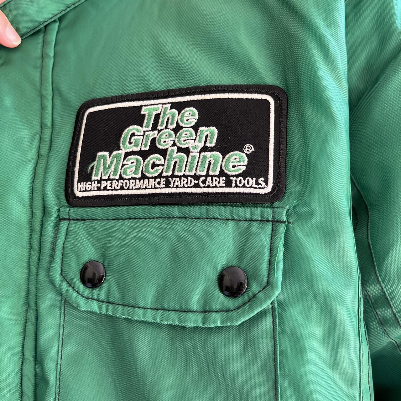 Vintage green trucker jacket “The Green Machine”... - Depop