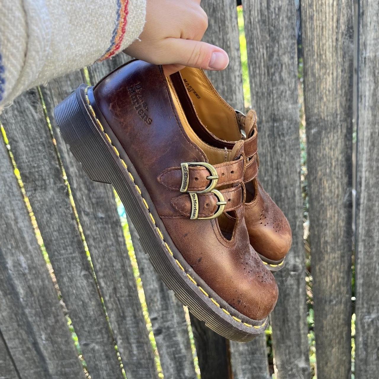 Doc marten mary Jane 8065 brown leather shoes US... - Depop