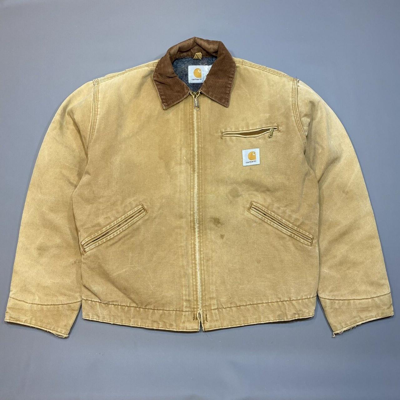 Carhartt Men's Detroit Duck Jacket 40 Light Brown... - Depop