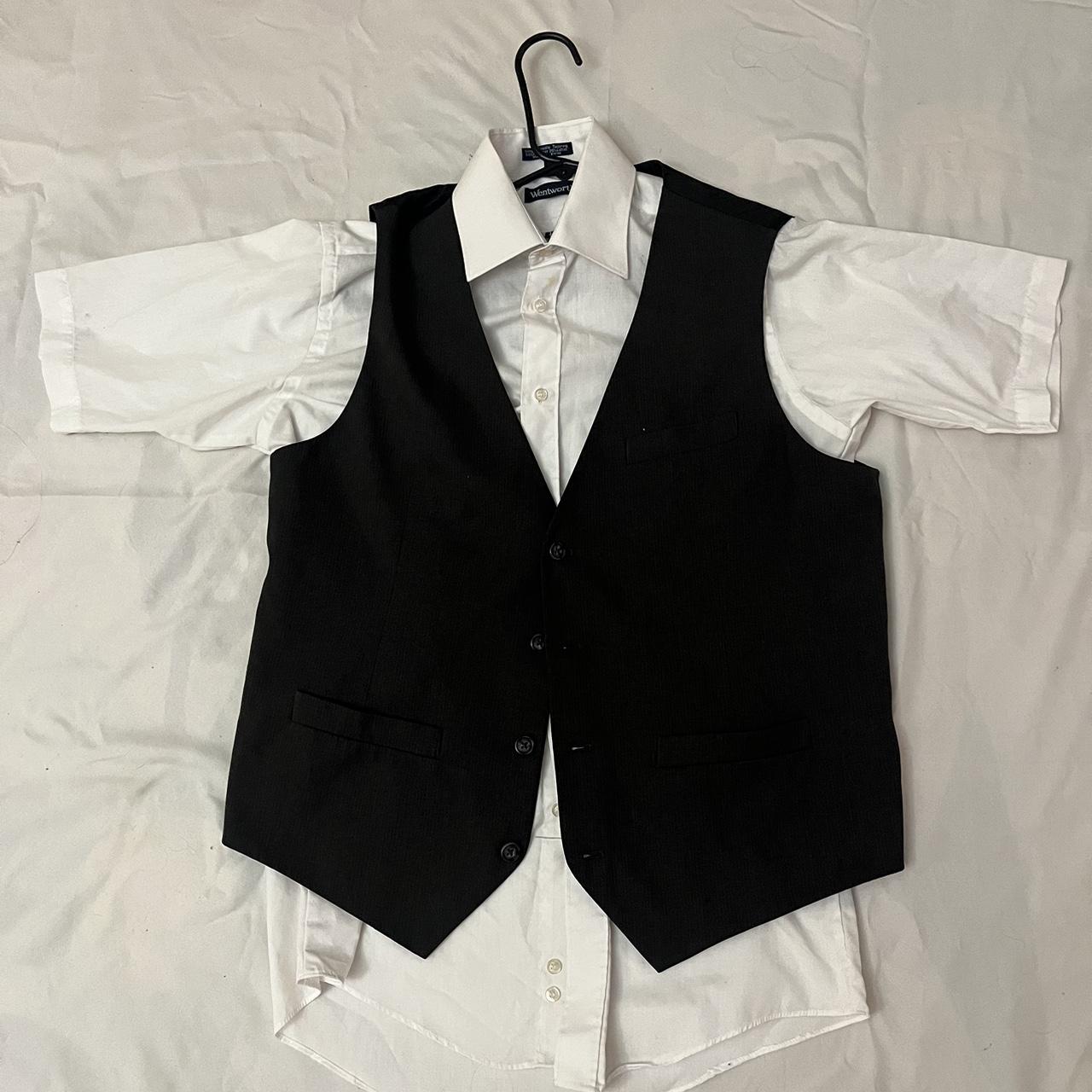 White button up w/ Vest - Depop