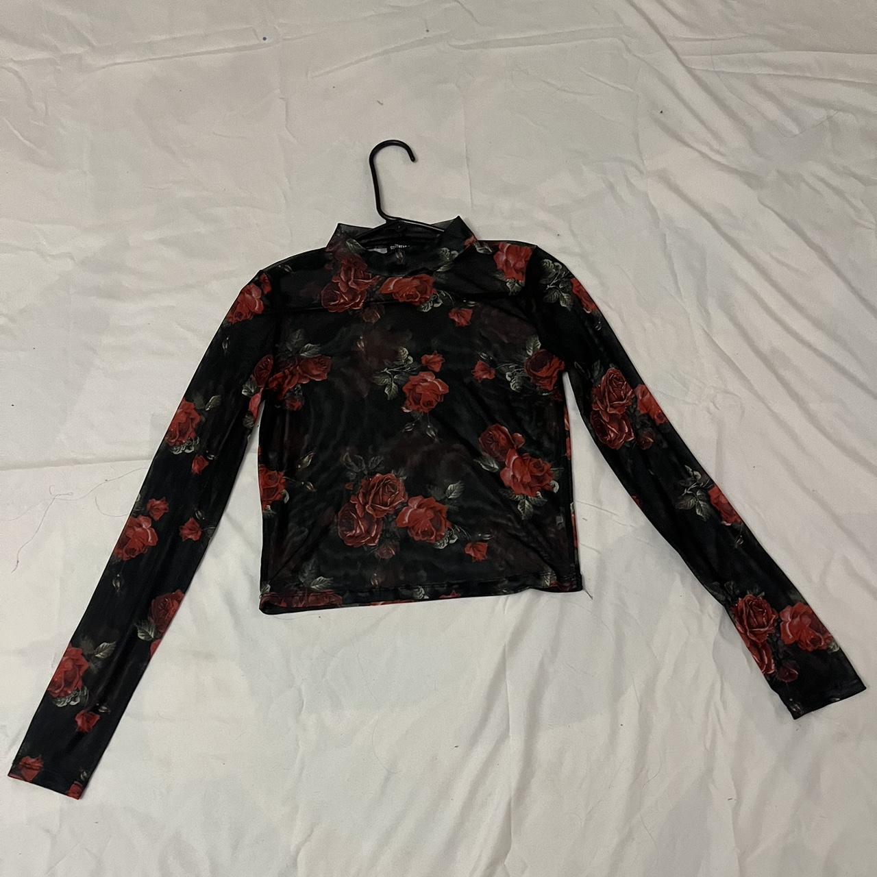 Rose Mesh Top Depop