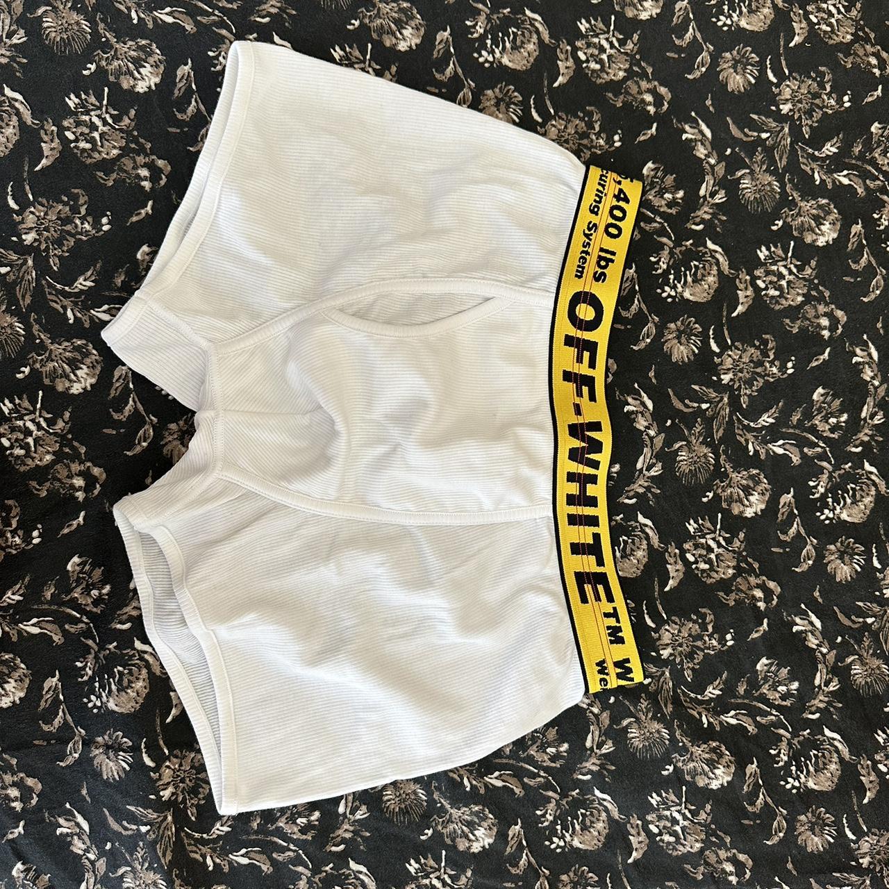 Off-White Men's White and Yellow Boxers-and-briefs | Depop