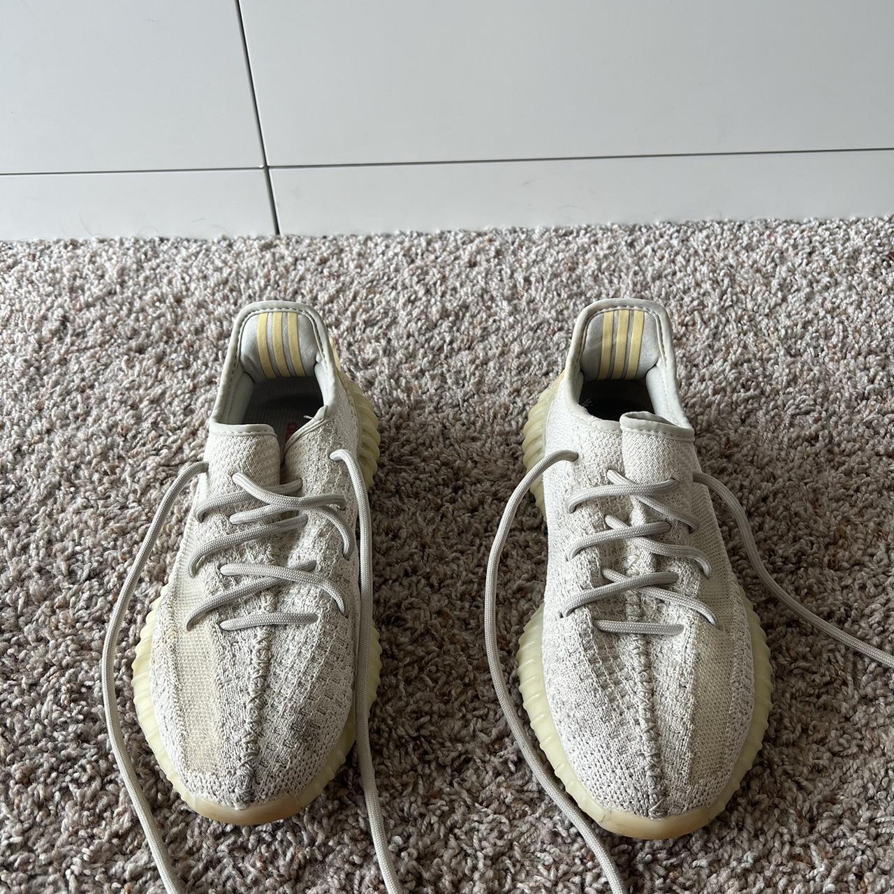 Yeezy Women's Cream and Tan Trainers | Depop