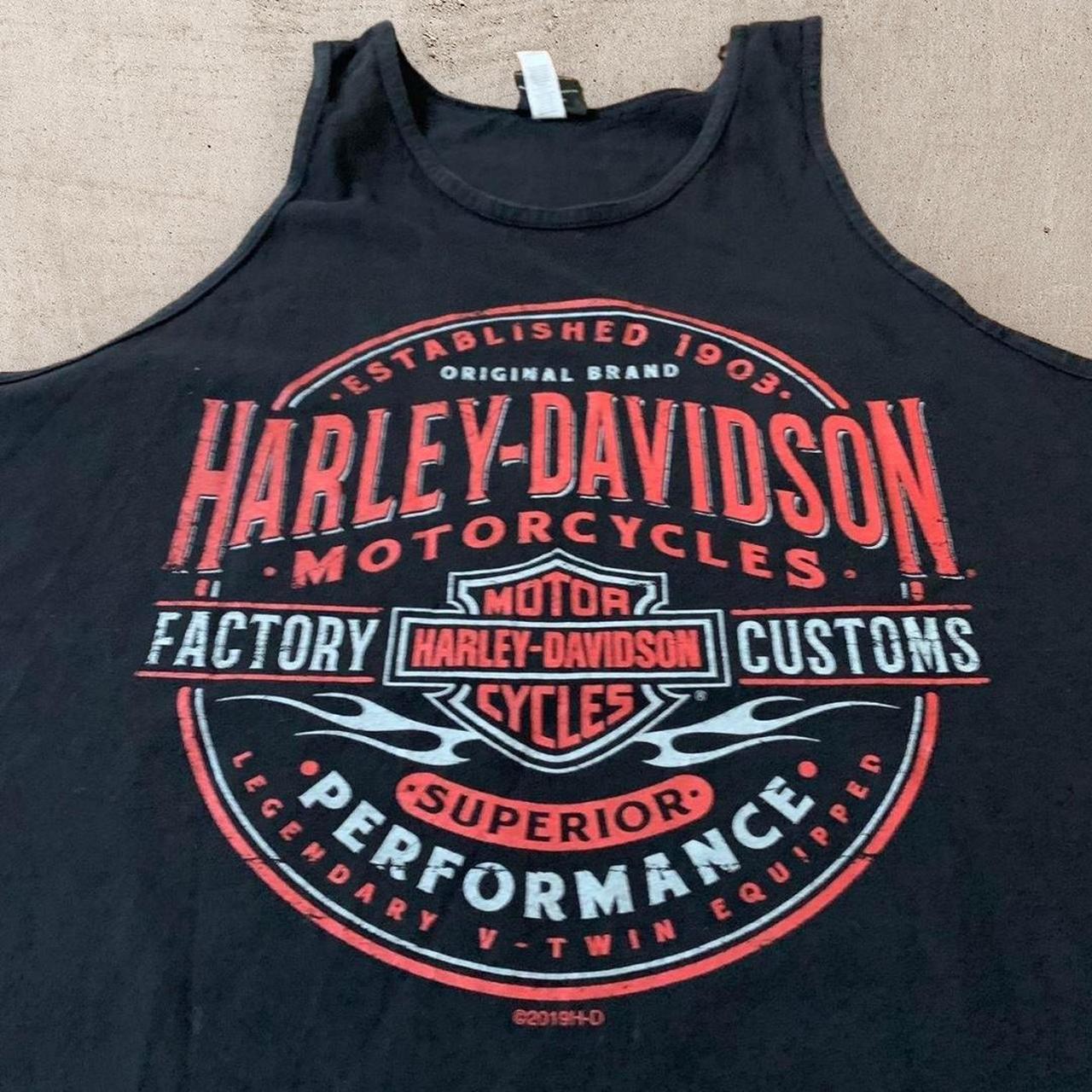 vintage 90s harley tank top 2XL. essential black... - Depop