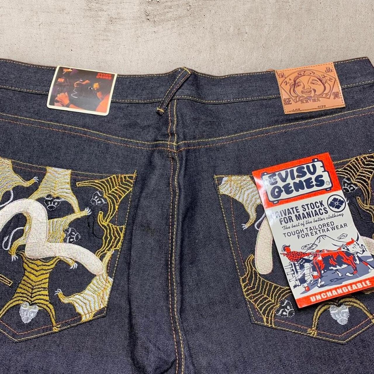 vintage evisu jeans 42. essential raw denim... - Depop