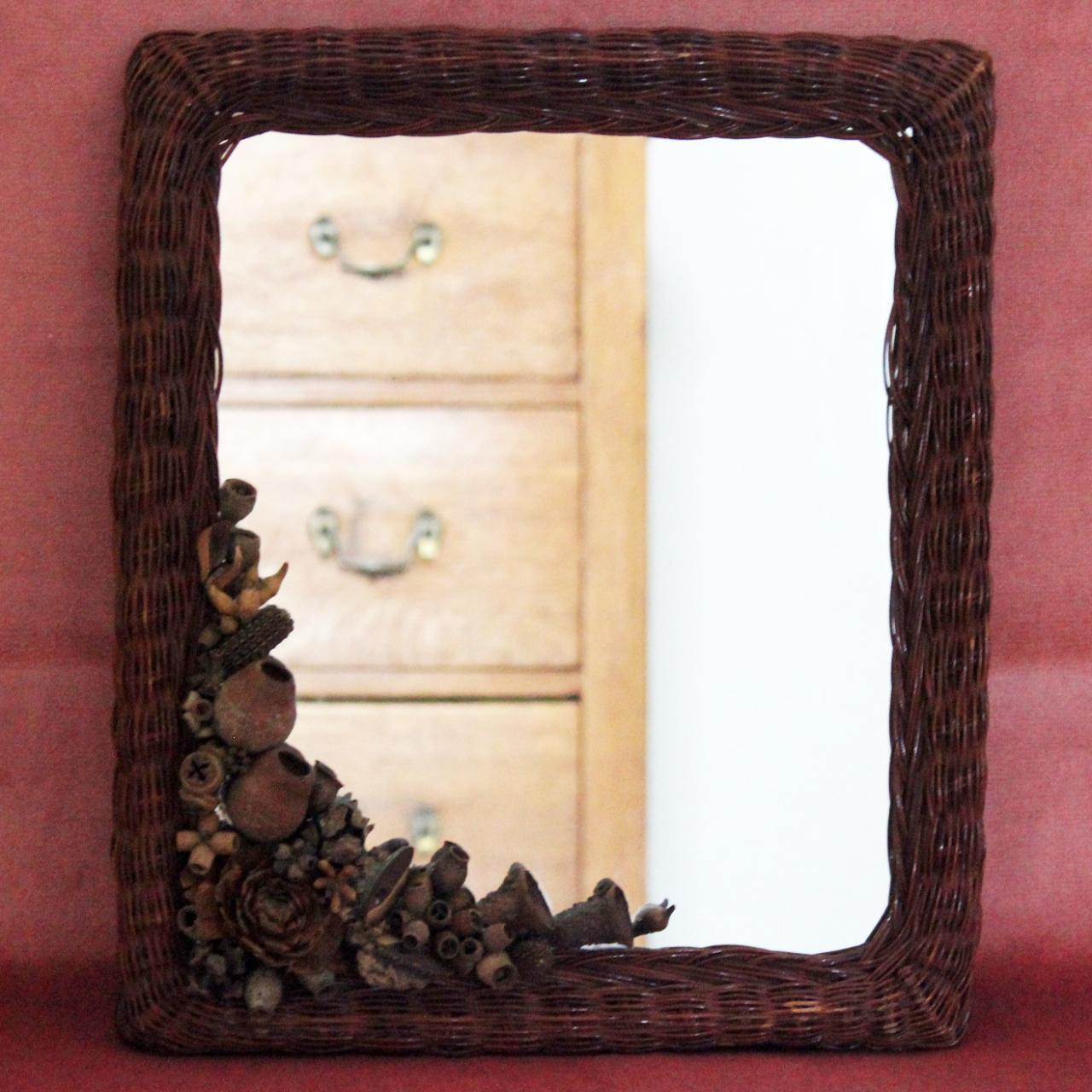 Australiana Vintage Cane Mirror Size - 36 cm x 31... - Depop