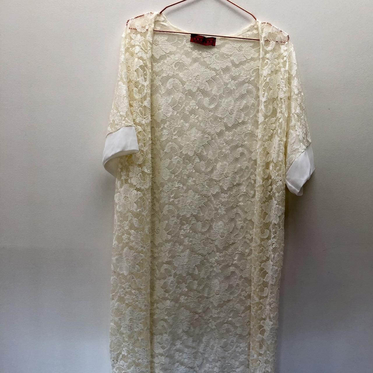 Cream & white Lace Duster Great for festivals One size - Depop