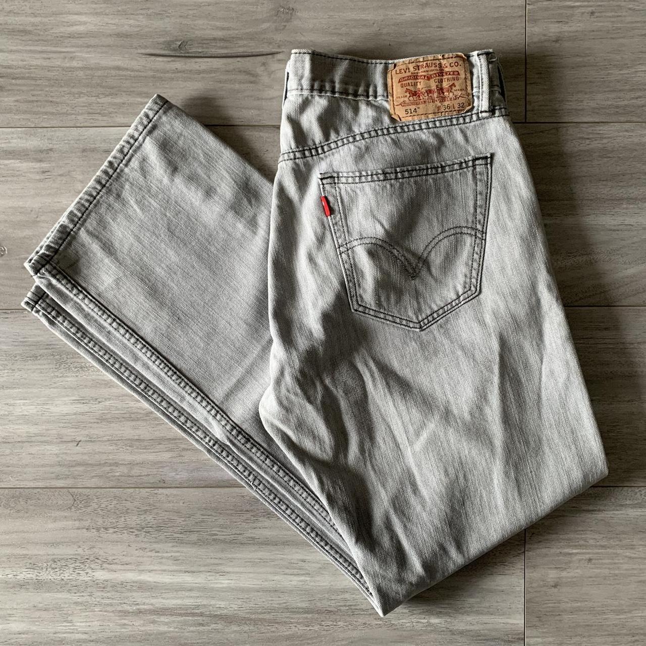 Vintage Levis 514 Slim Straight Grey Denim... - Depop