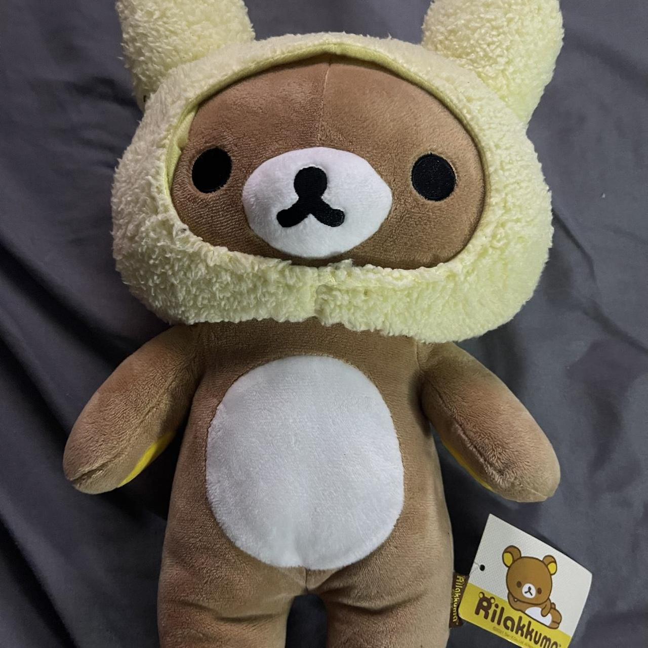 10” Rilakkuma plush with bunny ears #kawaii #rilakkuma - Depop