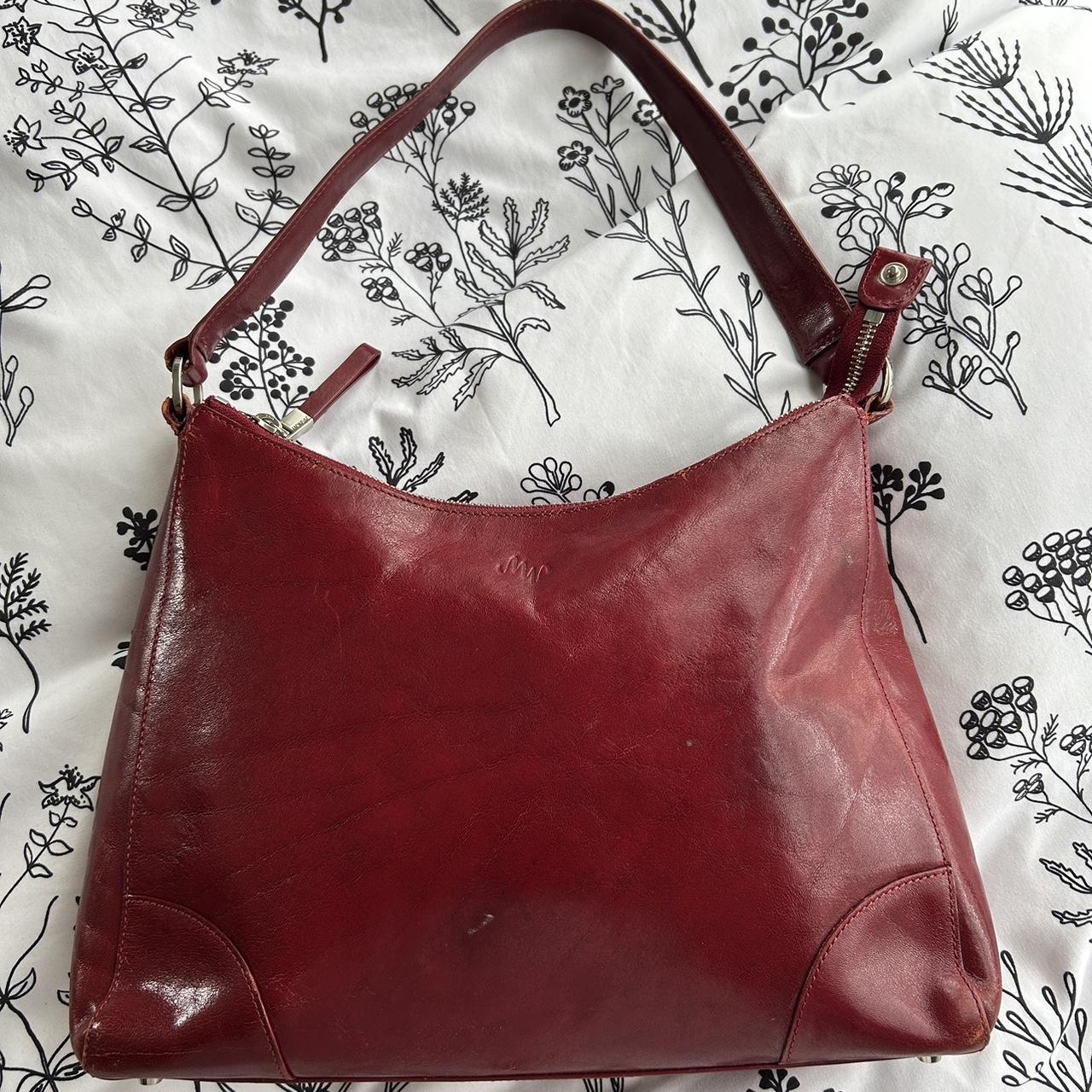 MONSAC ITALIAN LEATHER RED PURSE noticeable signs... - Depop