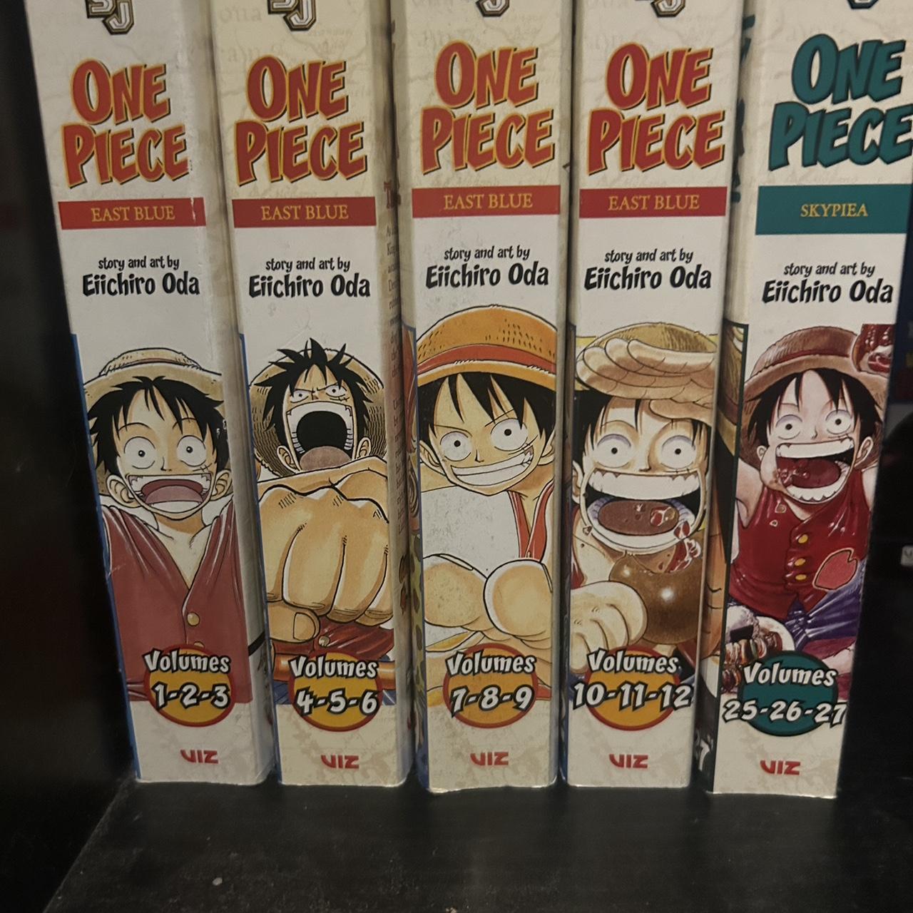 One piece manga vol 1-12,25-27 all in good/decent... - Depop