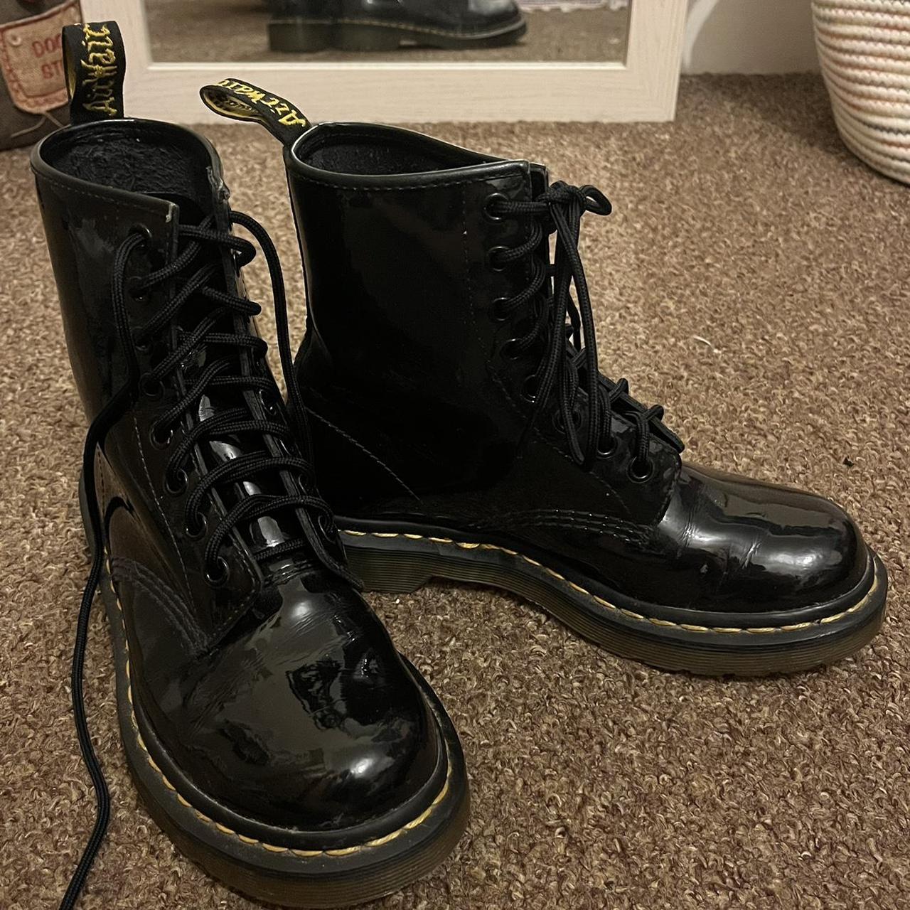 Doc Martens originals, shiny leather Slightly... - Depop