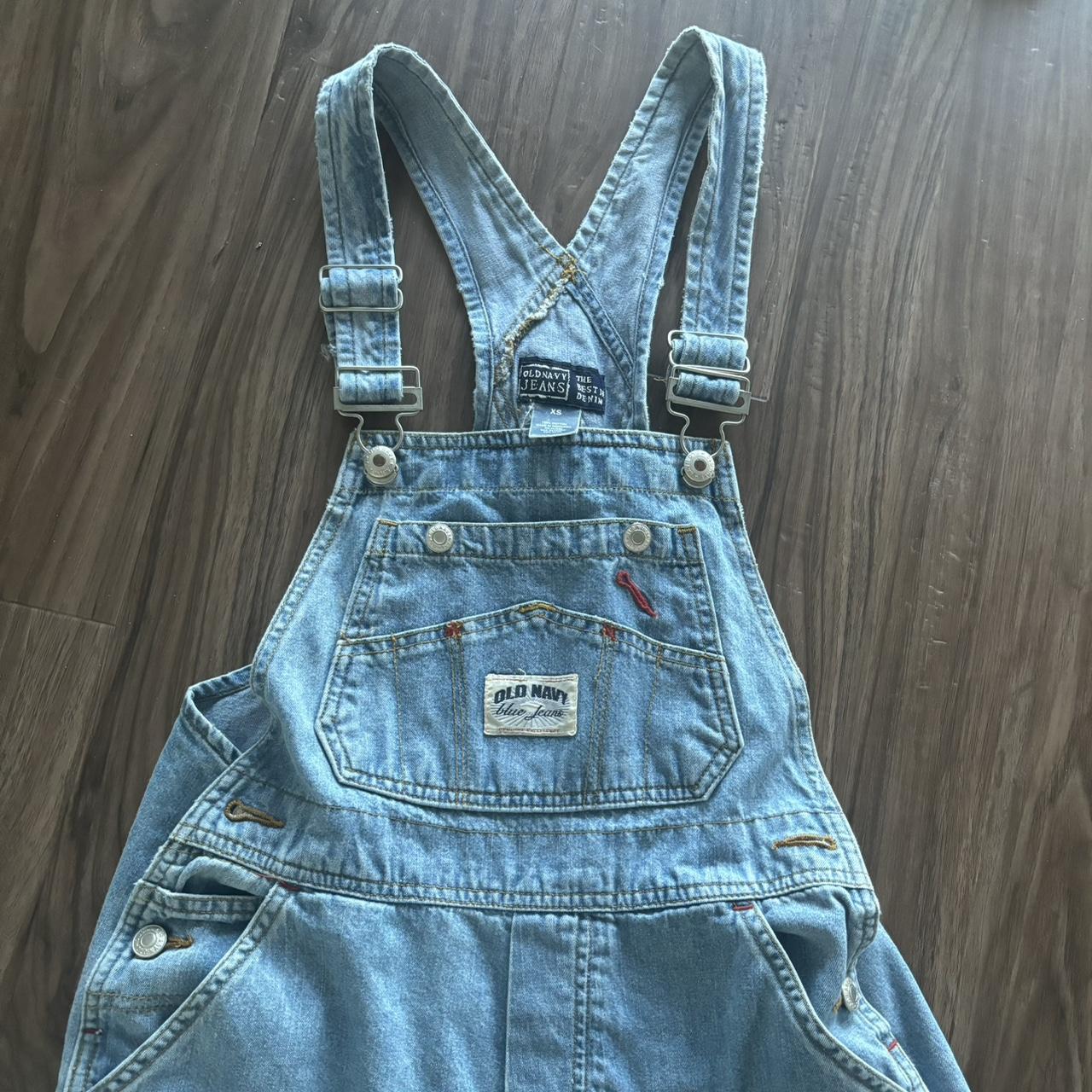 Vintage old navy denim overalls 30” inseam Light... - Depop