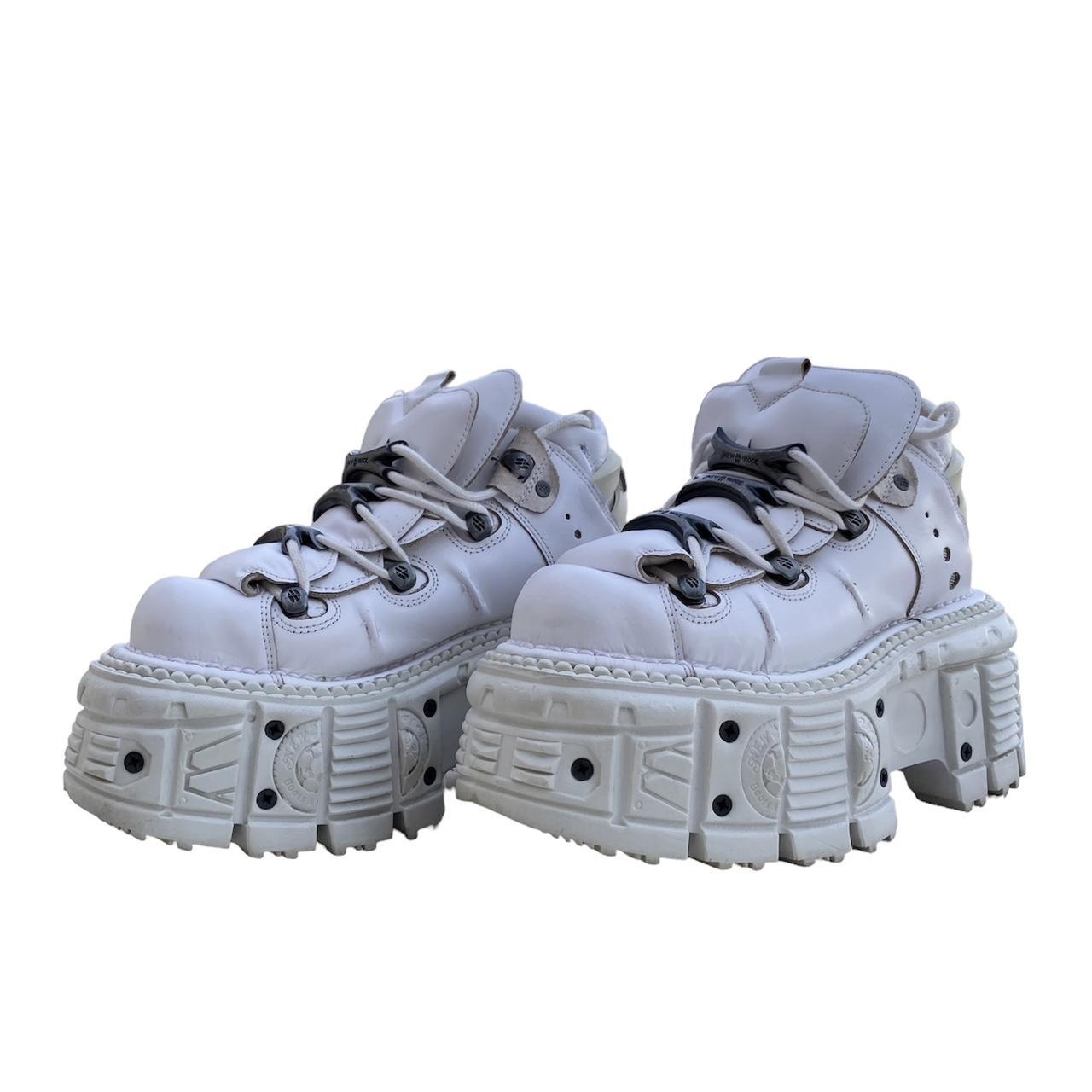 New Rock Women's White Trainers | Depop