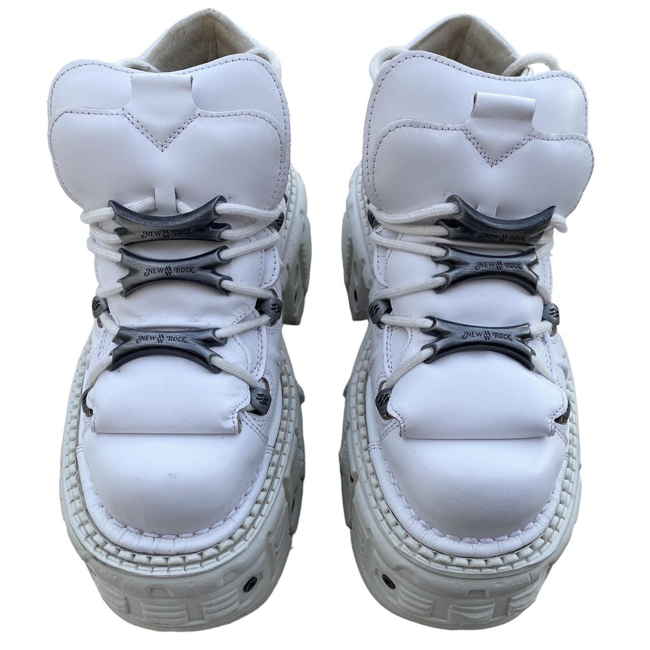 New Rock Women's White Trainers | Depop