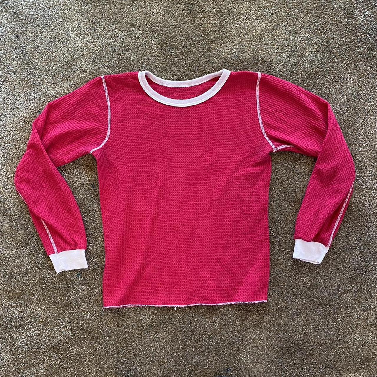 Hot Pink Thermal Long Sleeve Super cute... - Depop