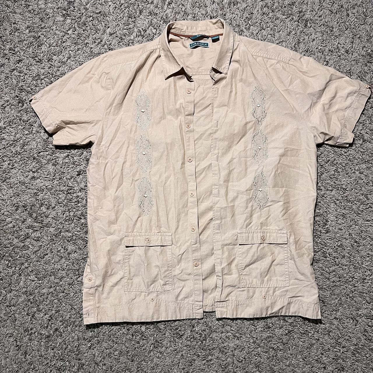 Cute cream button up - Depop