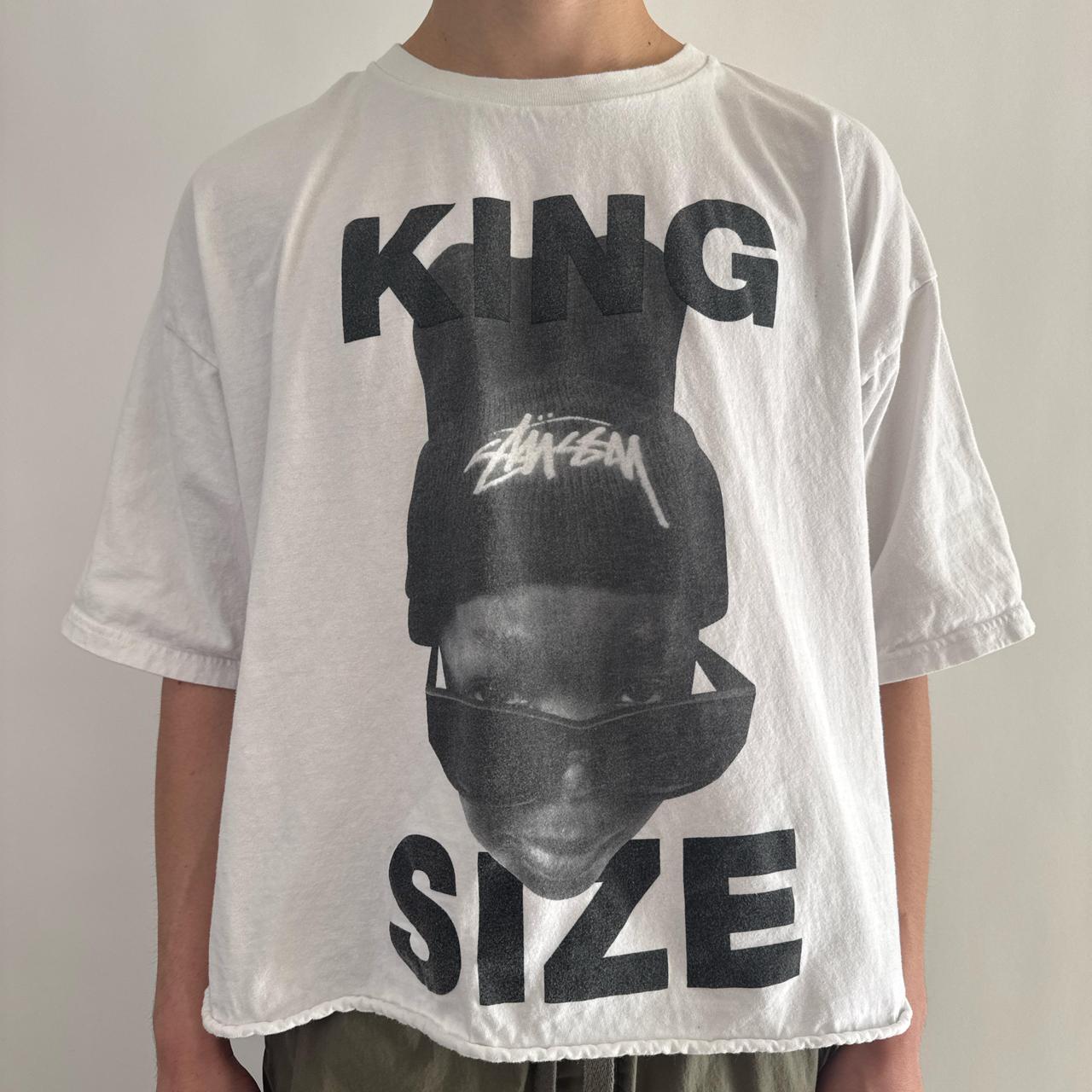 Stussy King Size Cropped Tee Fits XL Cut hem... | Depop